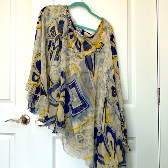 Analili | Dresses | Analili Arian One Shoulder Silk Dress Modern Print ...